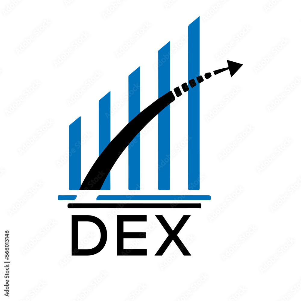DEX letter logo. DEX blue image on white background. DEX vector logo ...