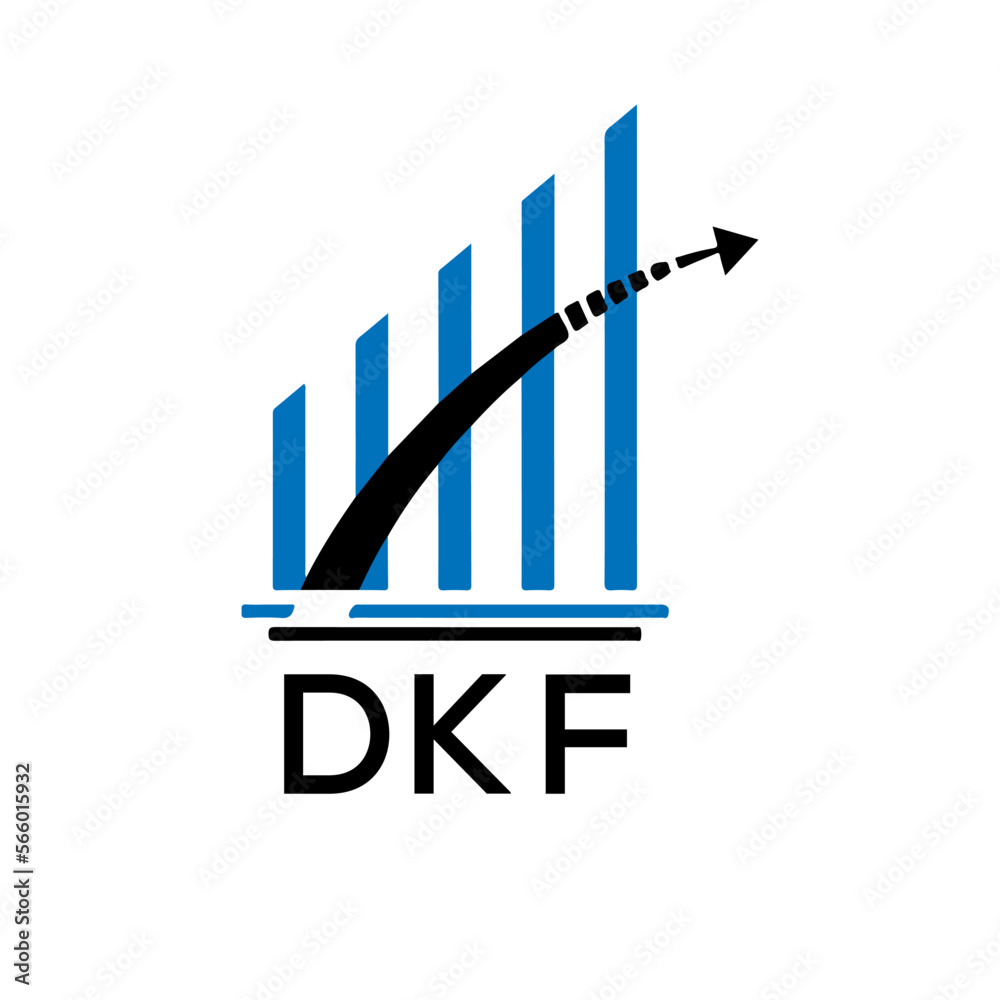 DKF letter logo. DKF blue image on white background. DKF vector logo ...