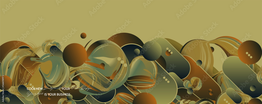 Abstract volumetric forms in the creative universal artistic background ...