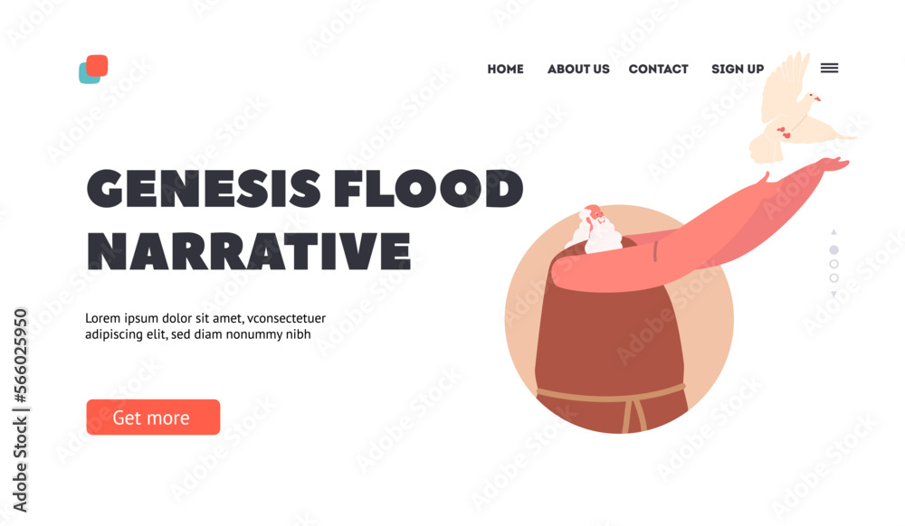 Genesis Flood Narrative Landing Page Template. Noah Character Release ...