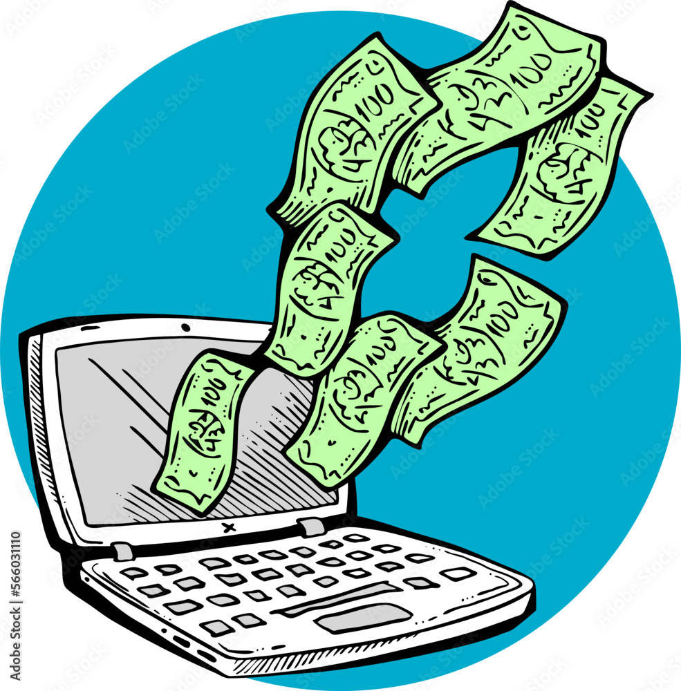 Money cash flying into and out of wallet. Income transfer, currency ...