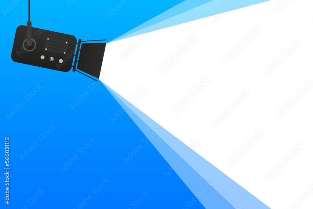 Banner blue spotlight background. Cinema background. Film festival ...
