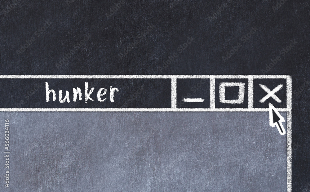 Concept of dealing with problem. Chalk drawing of closing browser ...