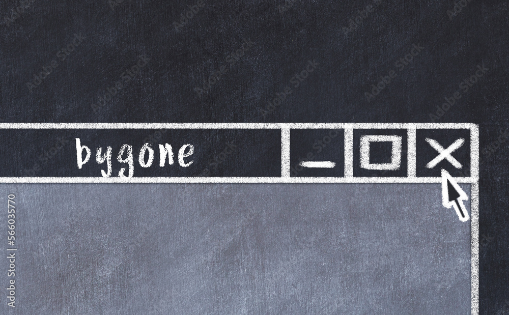 Concept of dealing with problem. Chalk drawing of closing browser ...