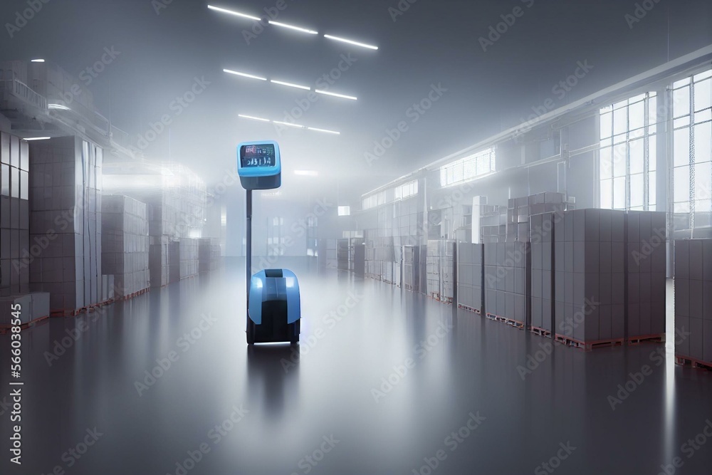 AMR technology. Warehouse robots transport boxes. Automation of ... AMR technology. Warehouse robots transport boxes. Automation of ...