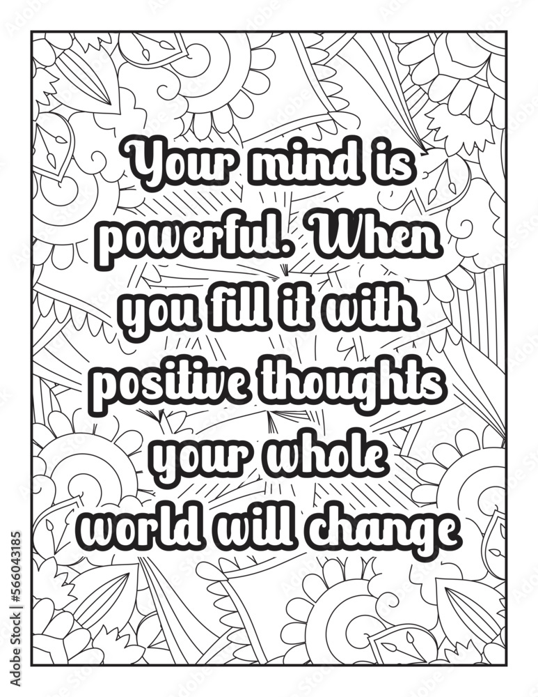 inspirational words coloring book pages design. motivational quotes ...