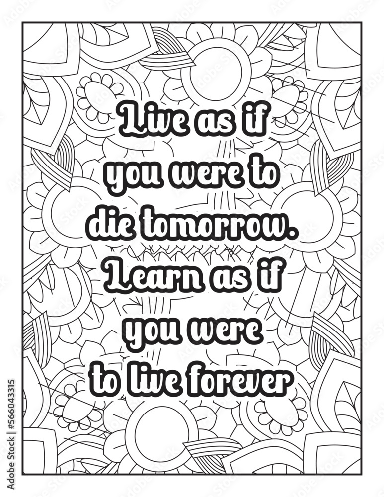 Vetor de inspirational words coloring book pages design. motivational ...