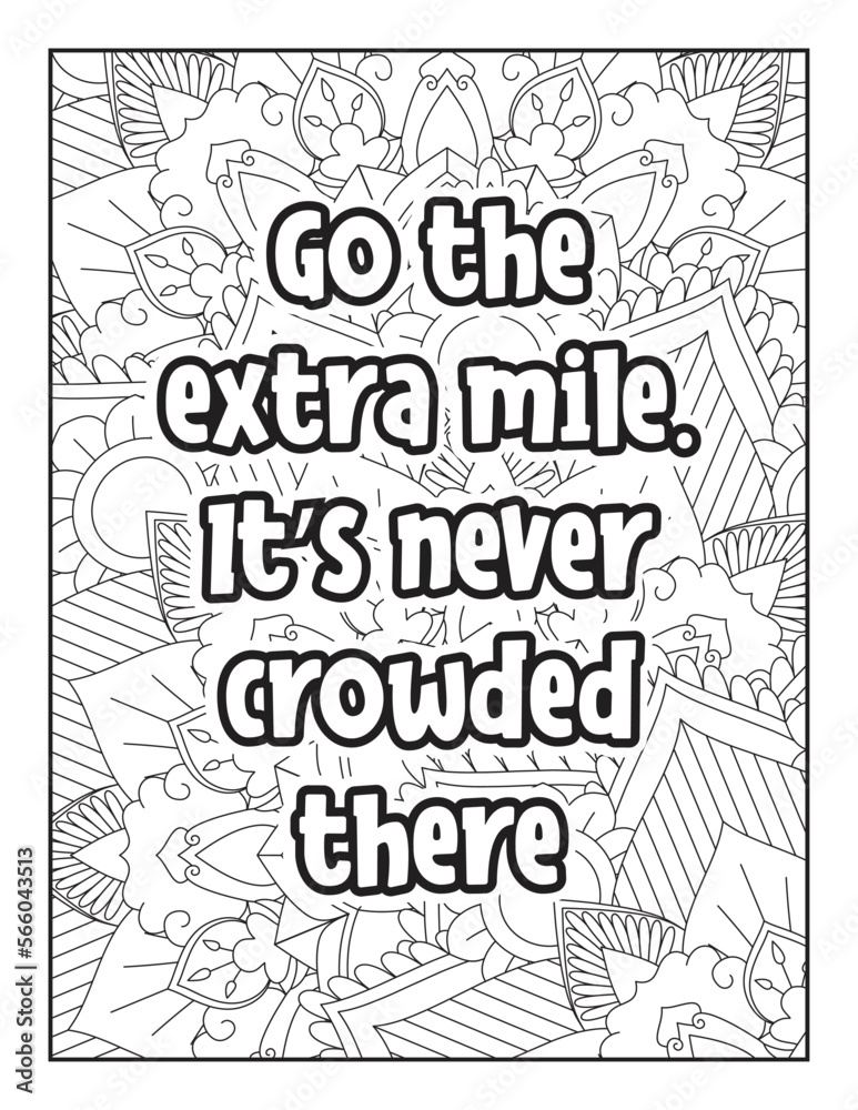 inspirational words coloring book pages design. motivational quotes ...