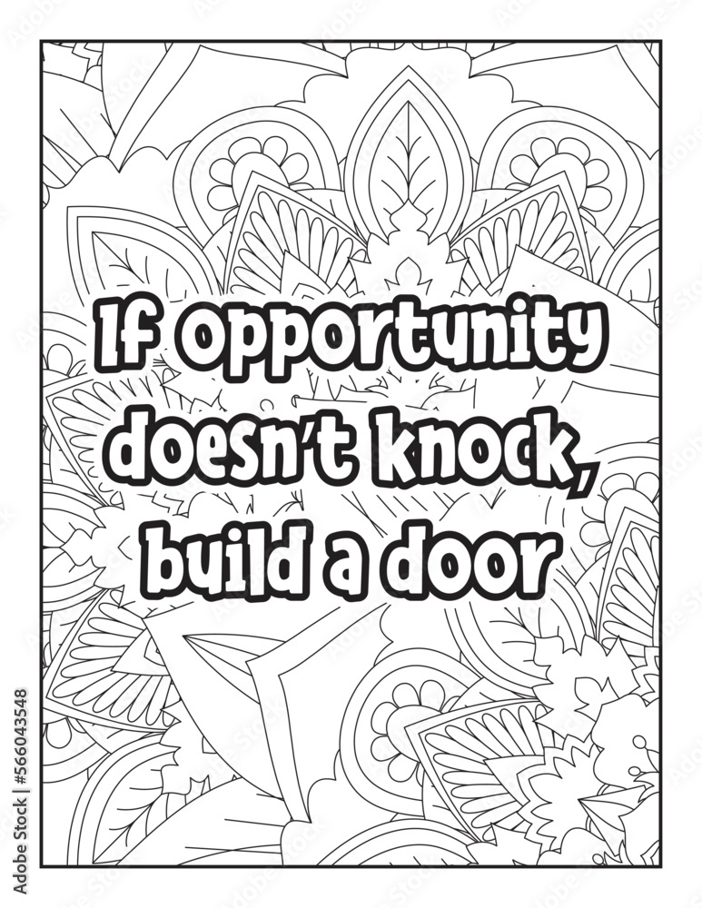 inspirational words coloring book pages design. motivational quotes ...