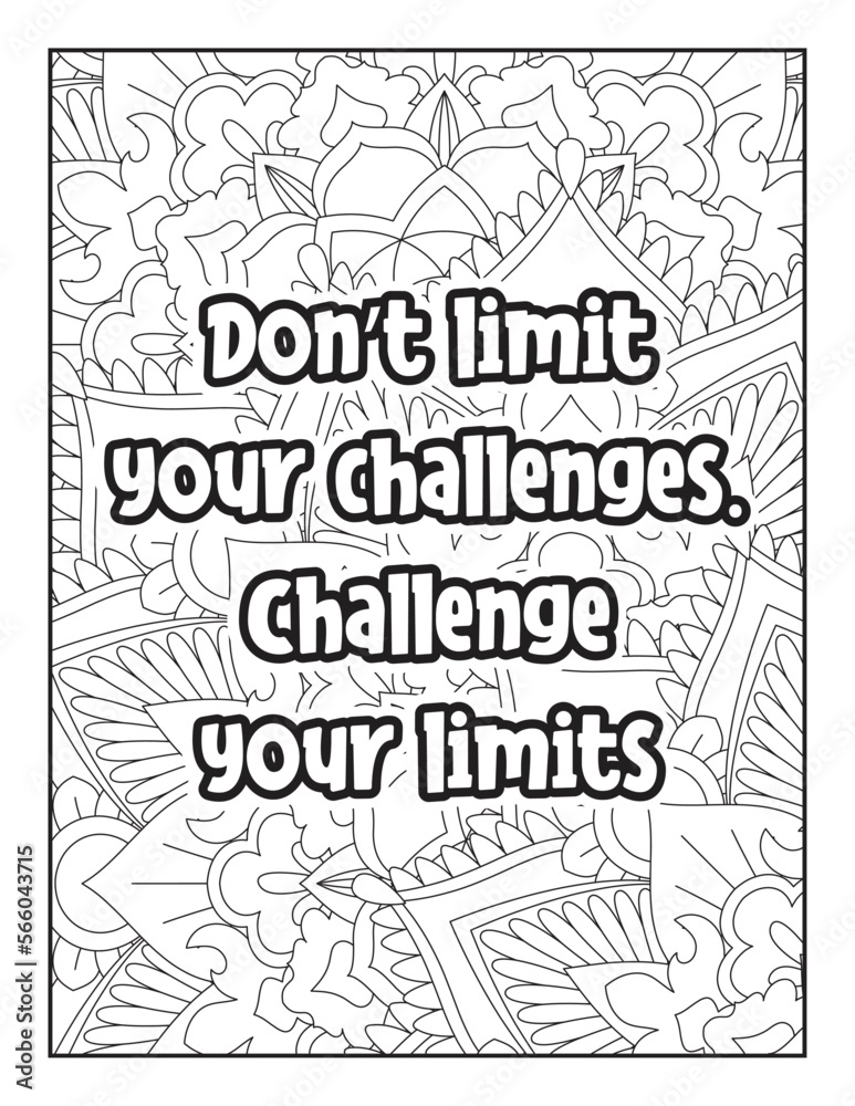 inspirational words coloring book pages design. motivational quotes ...