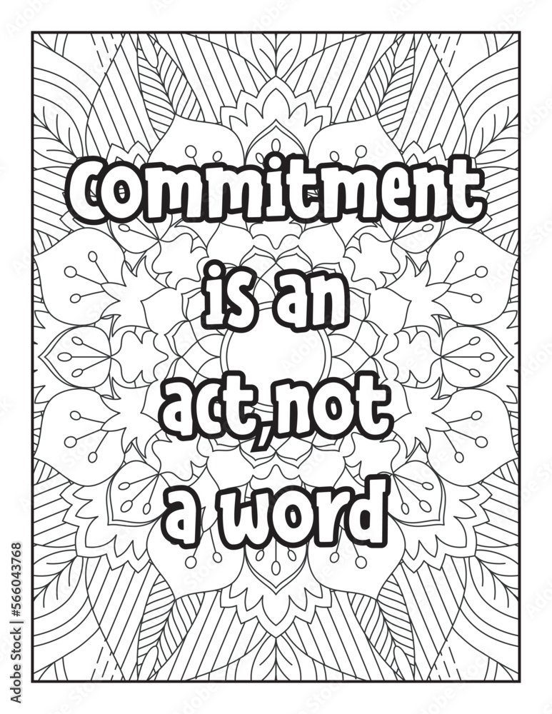 inspirational words coloring book pages design. motivational quotes ...