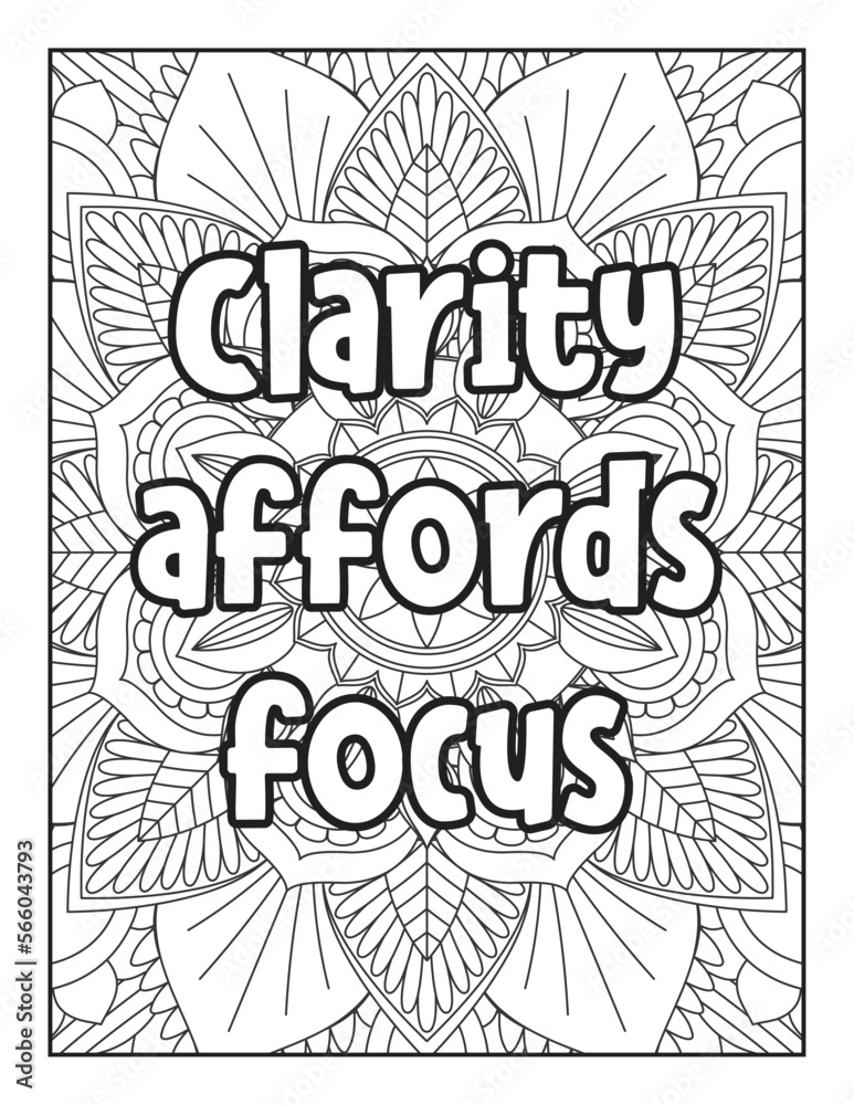 inspirational words coloring book pages design. motivational quotes ...