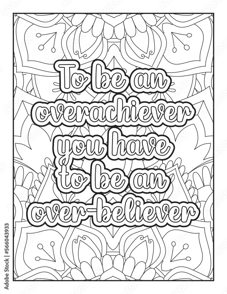 inspirational words coloring book pages design. motivational quotes ...
