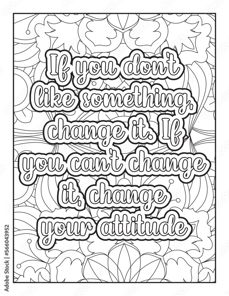 inspirational words coloring book pages design. motivational quotes ...