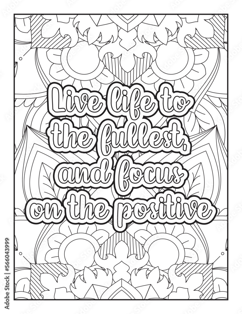 inspirational words coloring book pages design. motivational quotes ...