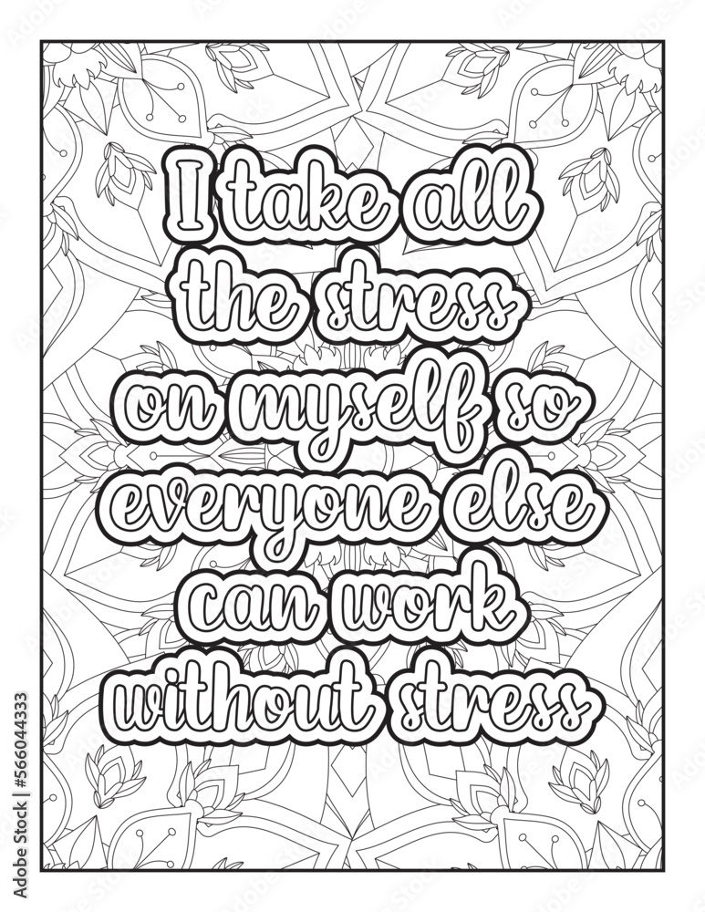 Vetor de inspirational words coloring book pages design. motivational ...