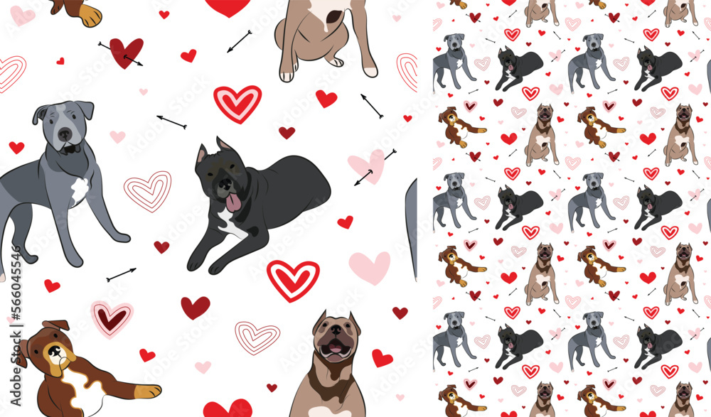 Pit Bull terrier dog Valentine's day heart wallpaper. Love doodles ...