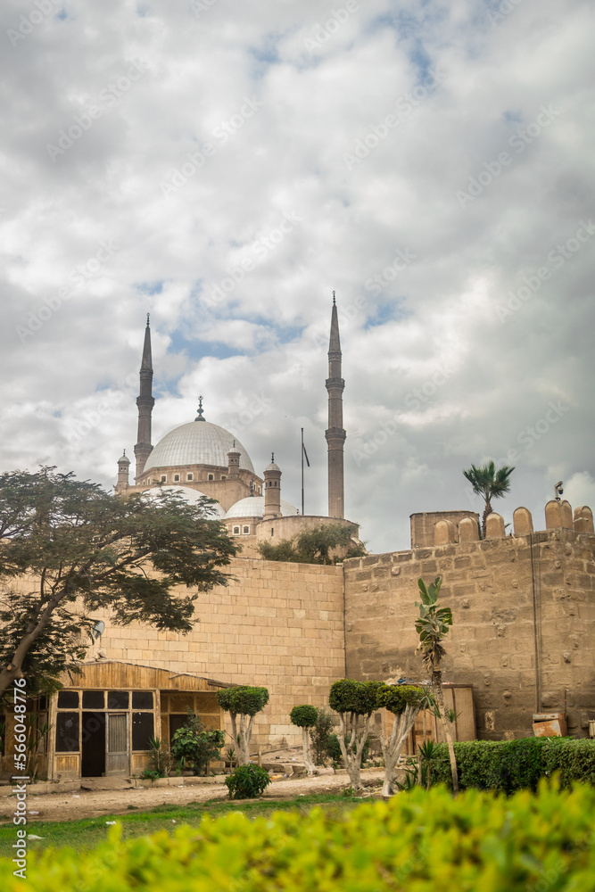 Mosque of Muhammad Ali inside Cairo Citadel with Garden Foreground ...