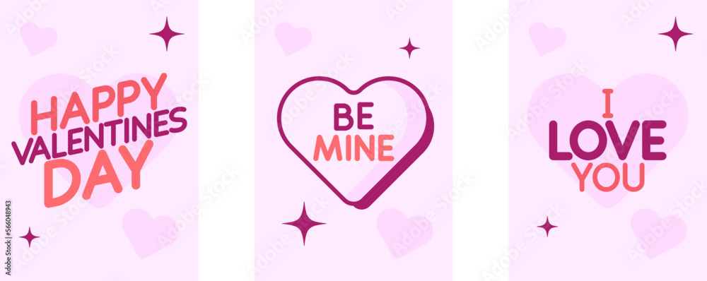 Groovy greeting card for Happy Valentines day. Old school vintage style ...