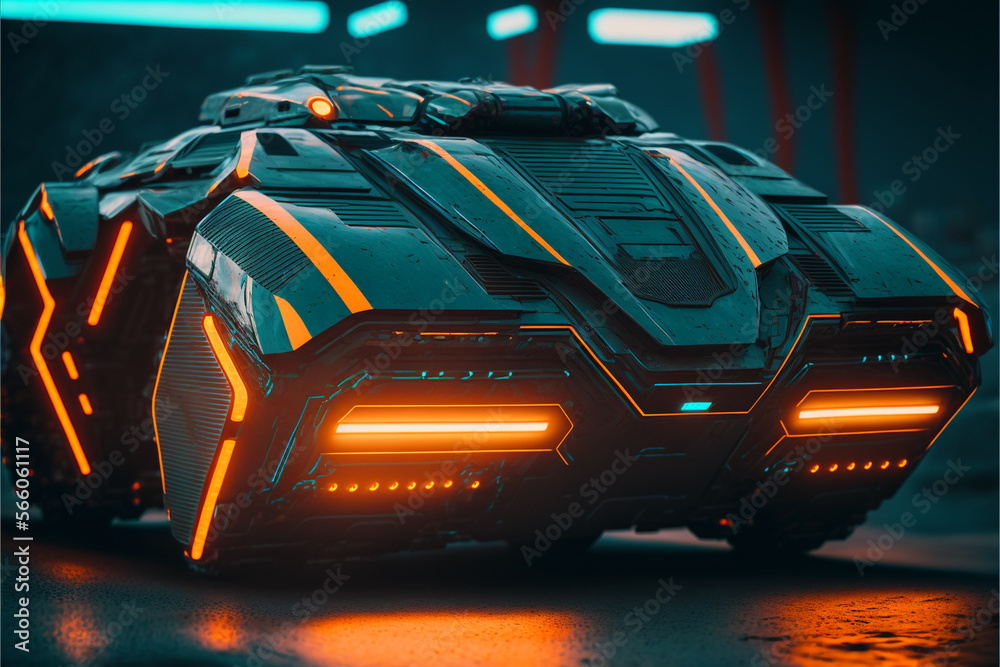 neon tank inspired, background, futuristic, generative ai Stock ...