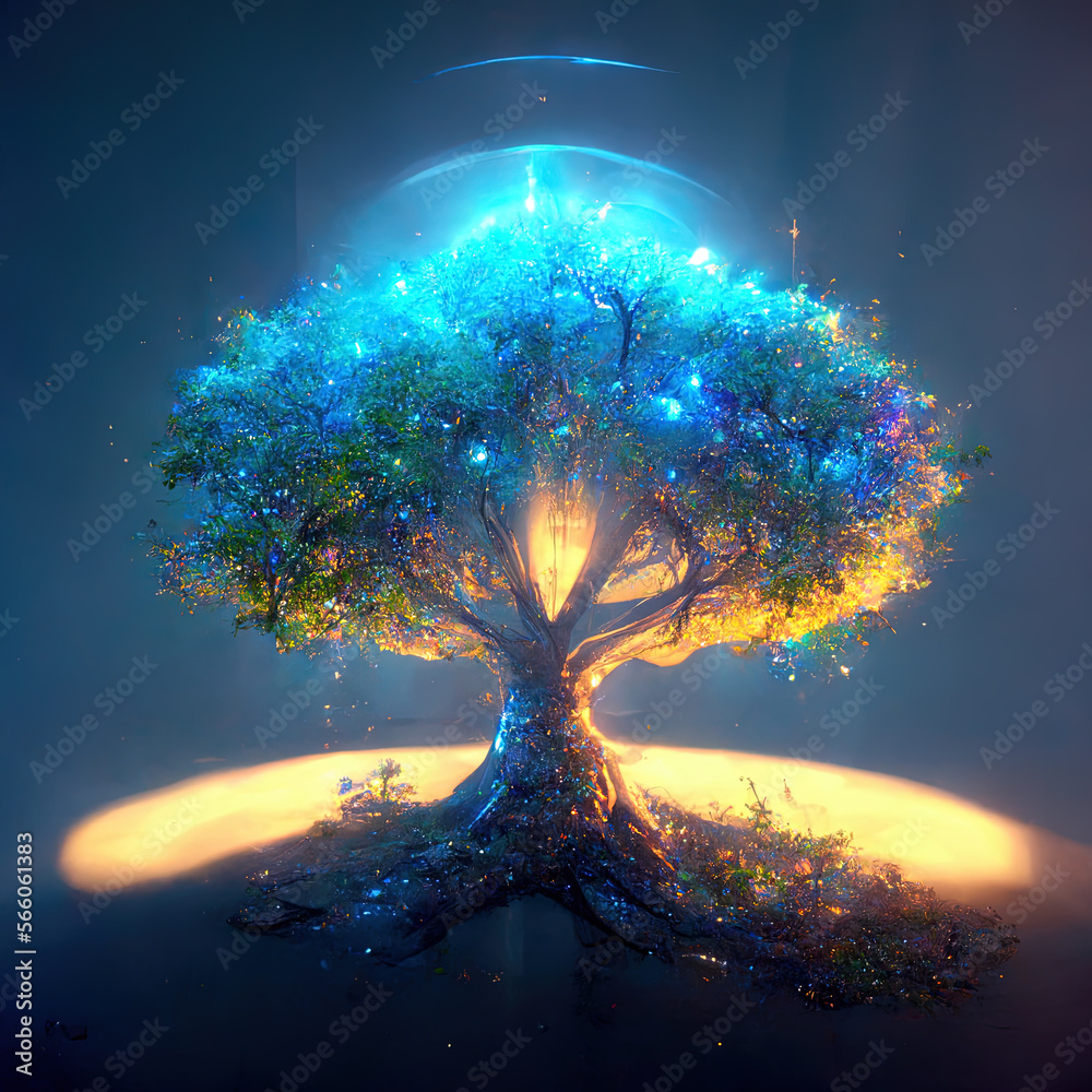 tree of life, tree in the fantasy sky- AI generated Stock Illustration ... tree of life, tree in the fantasy sky- AI generated Stock Illustration ...