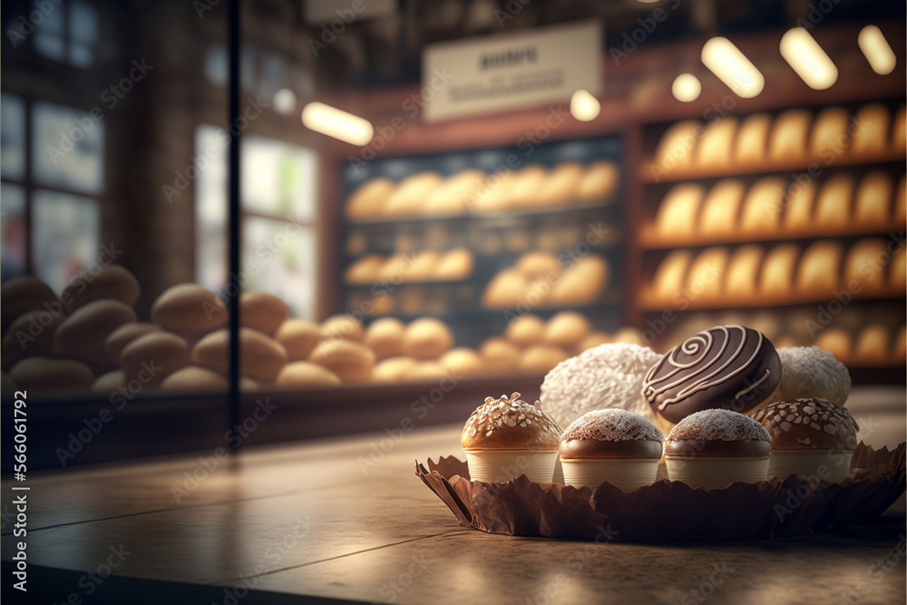 Bakery interior background. Bakery shop. Pastry shop. Generative AI ...