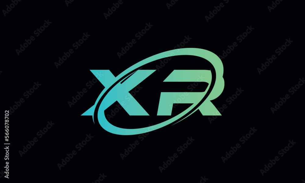 Initial letter xr logo. Circle swoosh xr Stock Vector | Adobe Stock
