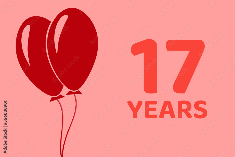 17 years logo. Illustration for celebration anniversary. Concept 17 ...