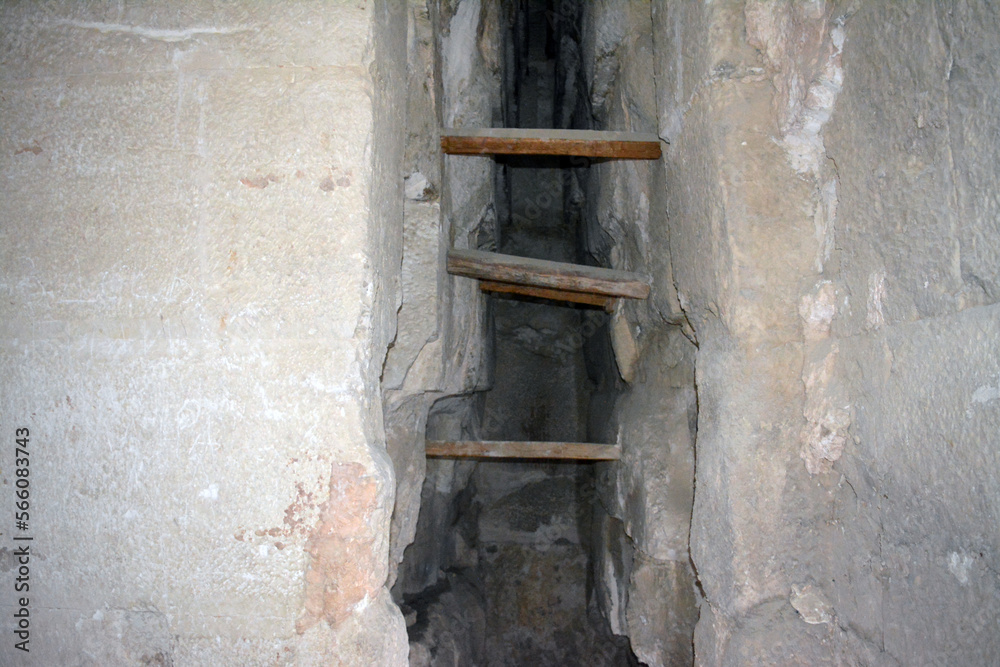 Giza, Egypt, January 26 2023: Details of the interior passages of The ...