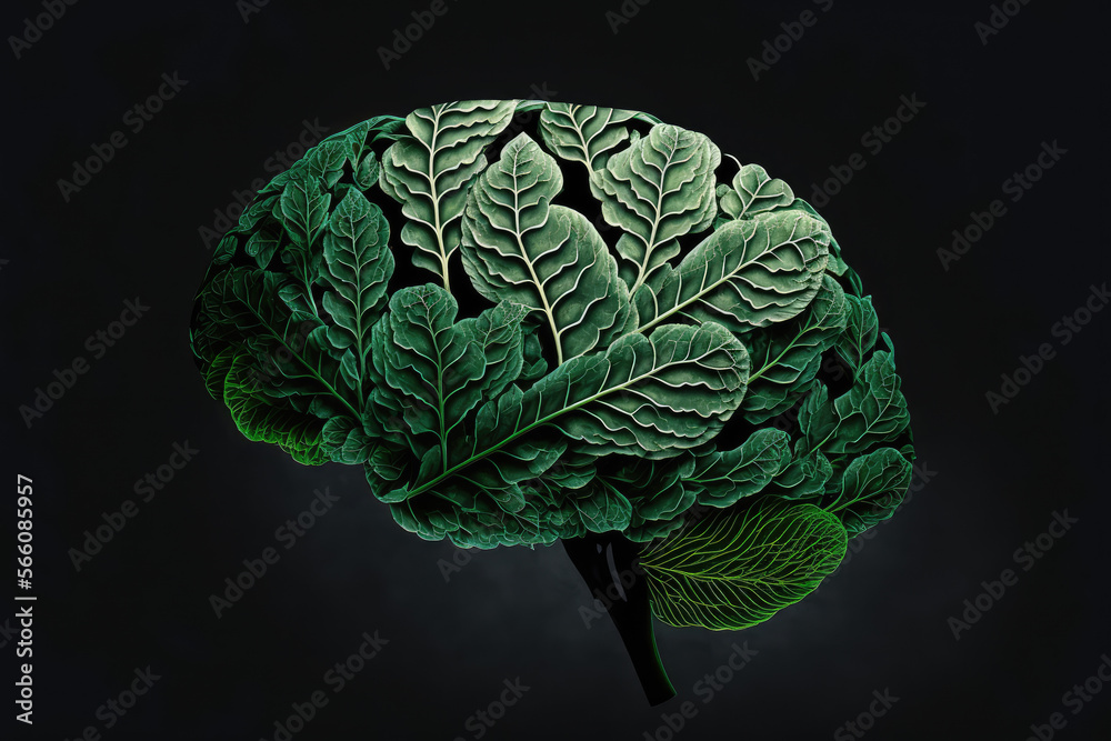 Ecology brain, vege life style, think about nature, ecology concept art ...