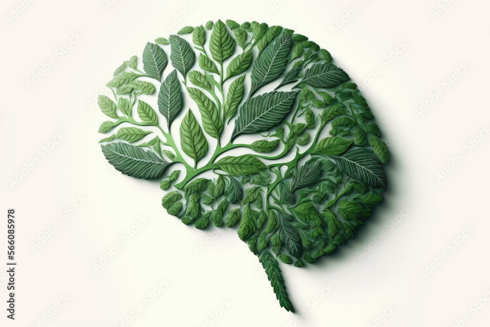 Ecology brain, vege life style, think about nature, ecology concept art ...