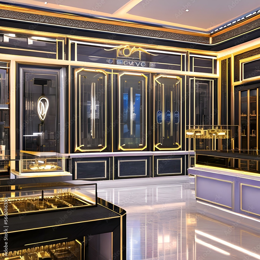 An Art Deco inspired jewelry store with a sleek and modern interior1 ...