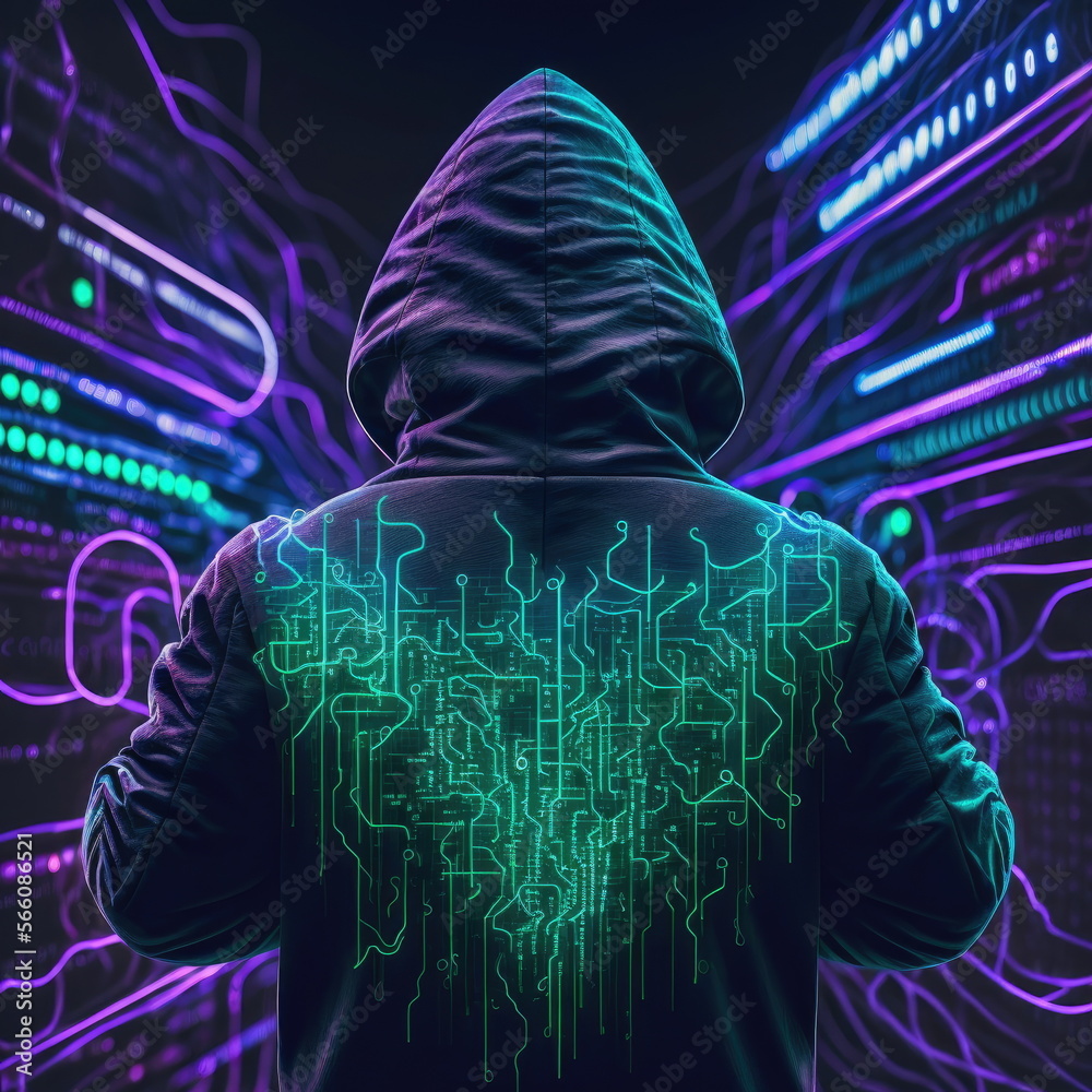 hacker stealing information, Hacking the Internet, Dark face, Made by AI,Artificial intelligence ...