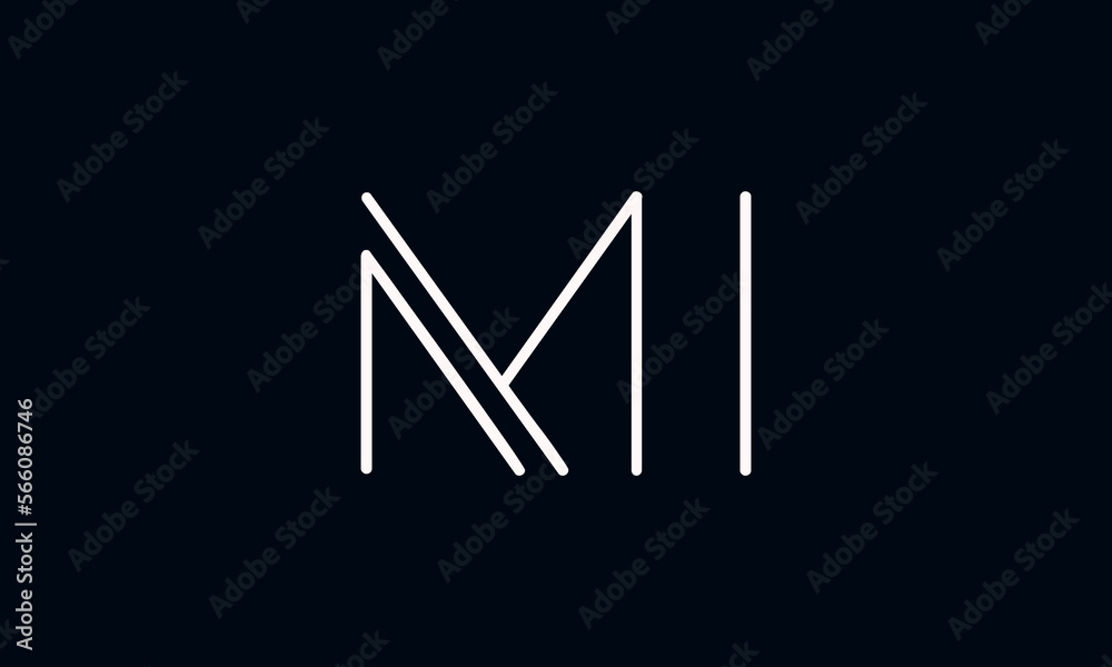 simple letter MI logo design vector. Stock Vector | Adobe Stock