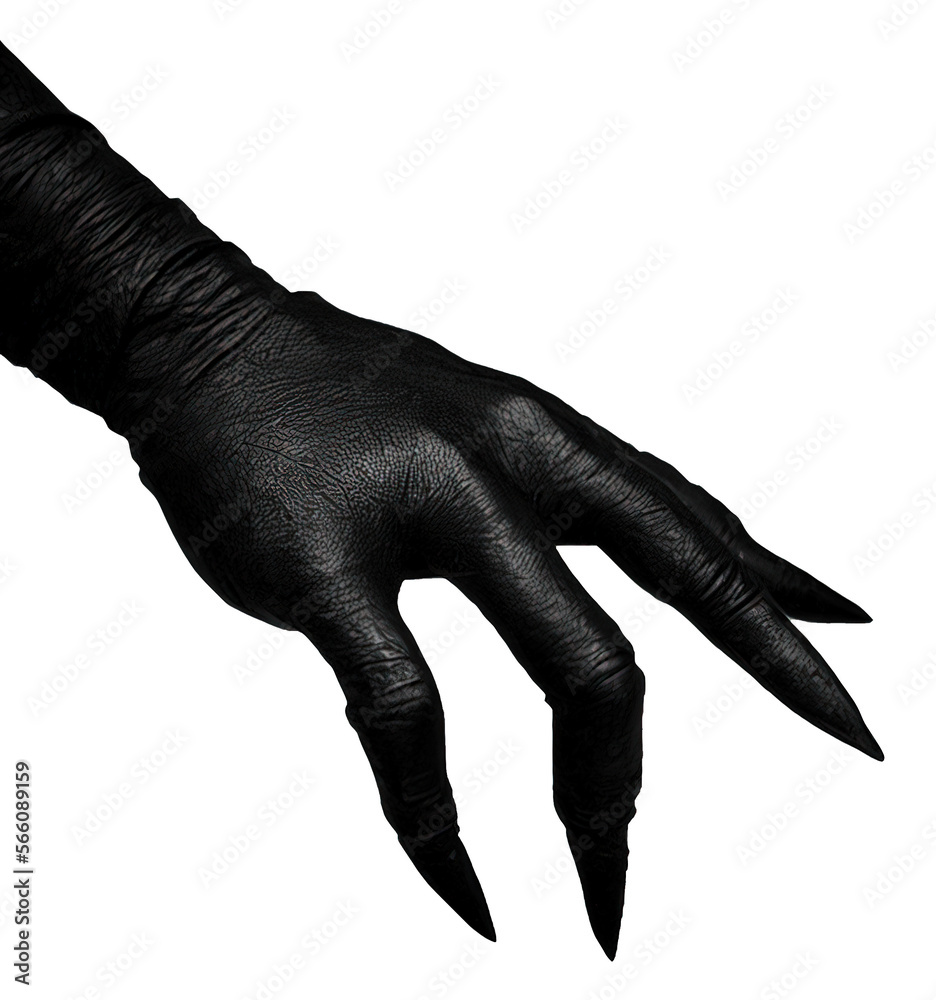 Black dark evil devil hand and fingers cutout No Background Stock ...
