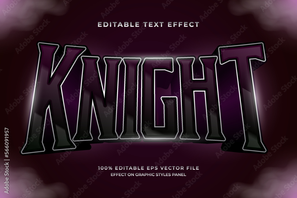 decorative knight editable text effect vector design Stock Vector ...