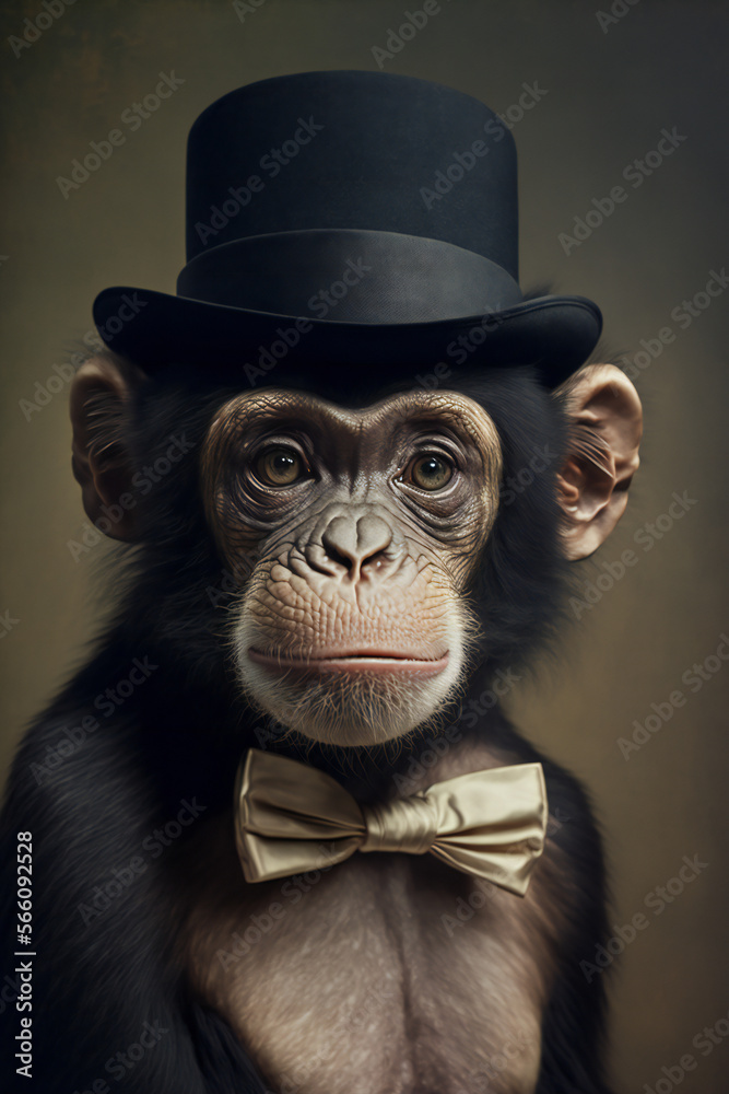 elegant monkey - Created with Generative AI technology. Stock ...
