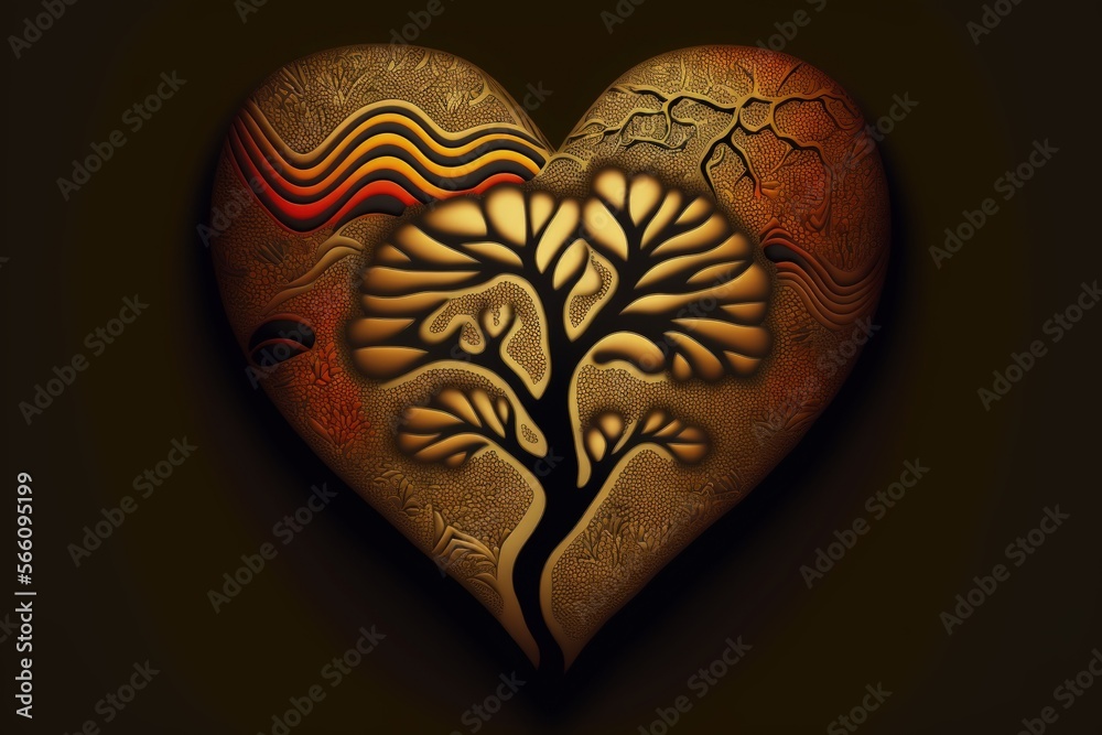 Heart illustration with African patterns and colors, black history ...