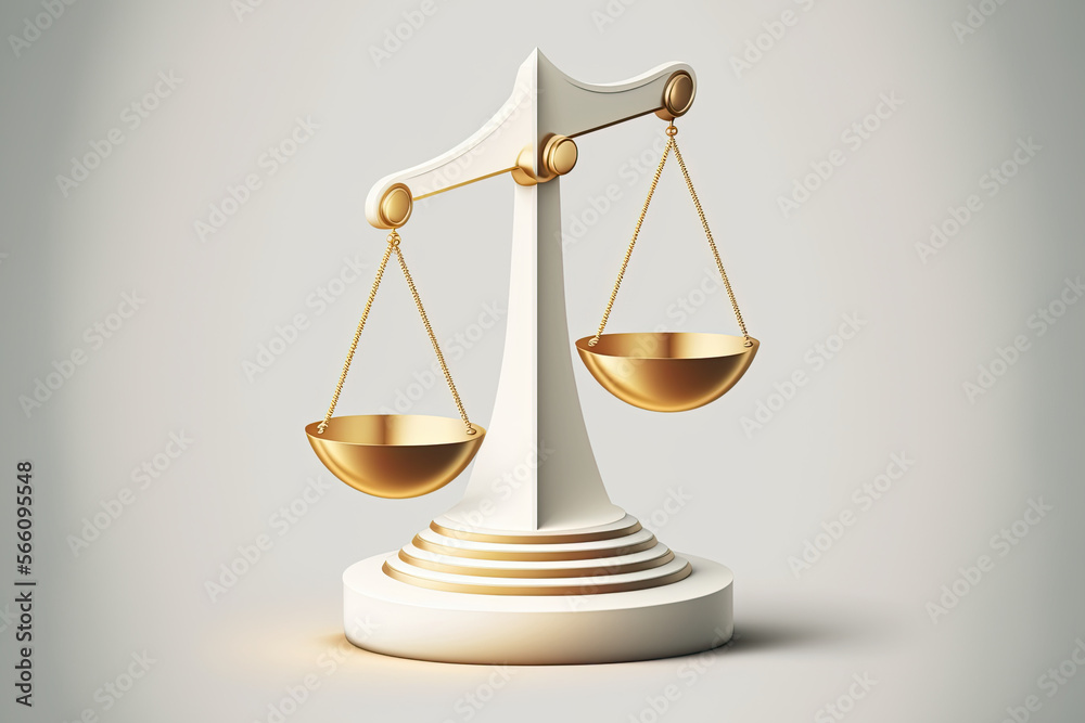 Stylized balance scale, symbolizing justice and fairness, generative ai ...