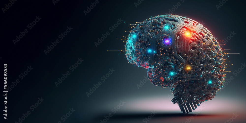 Ai brain Futuristic neural connections and data analysis network ...