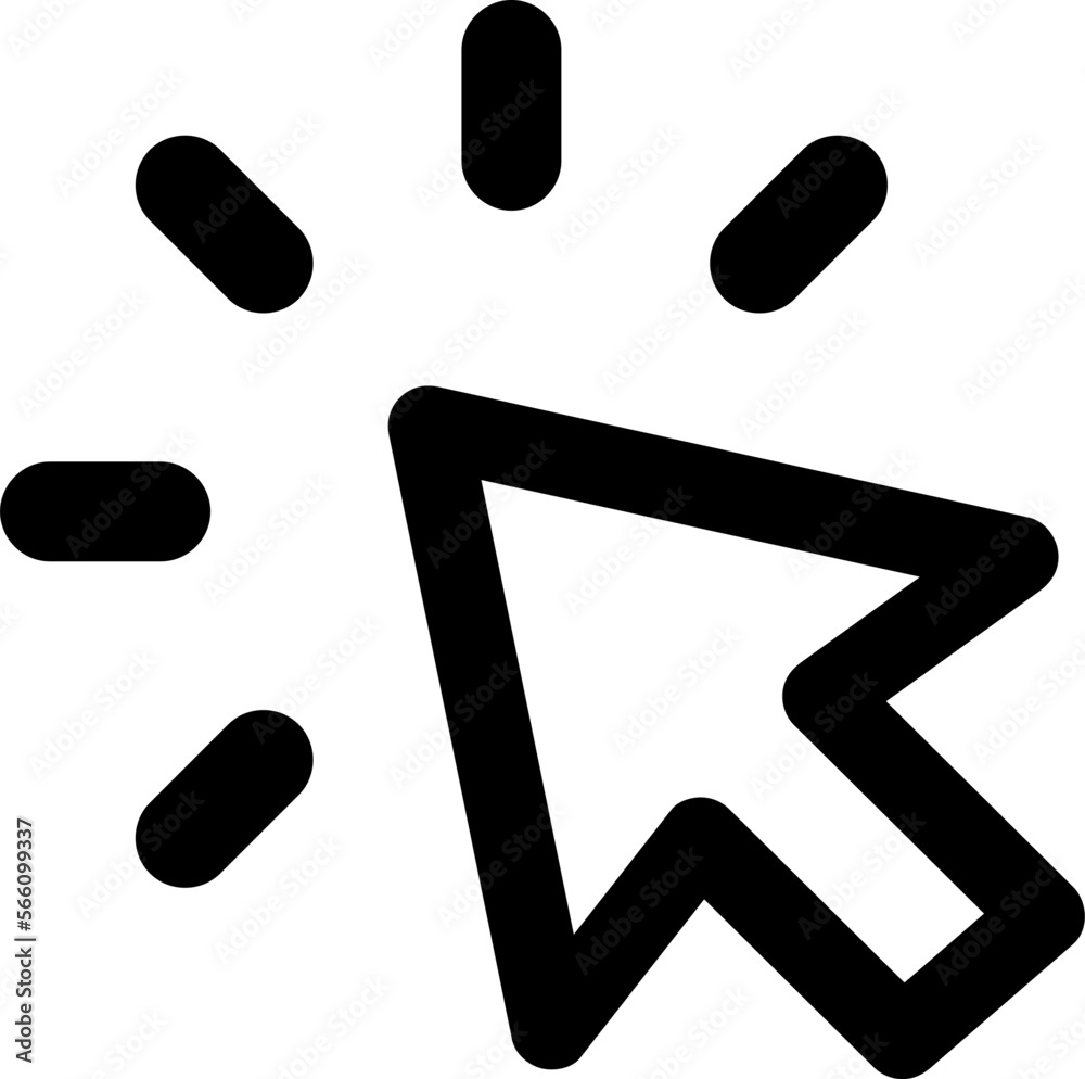 Click vector icon, cursor symbol. Press pictogram trendy style ...