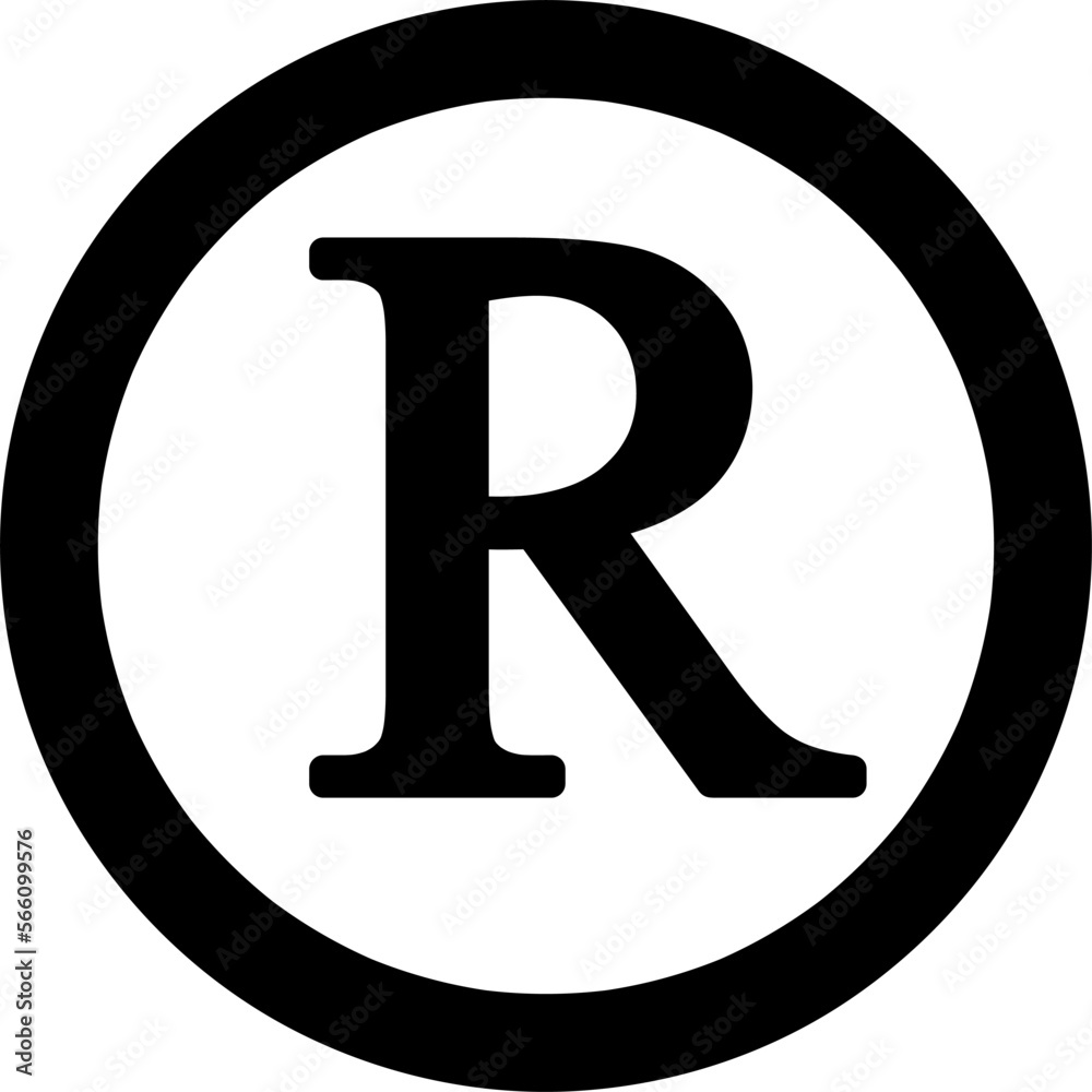 R vector icon, original symbol trendy style illustration on white ...