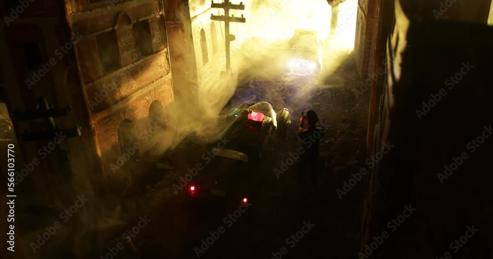 Police raid at night and you are under arrest concept. Silhouette of ...