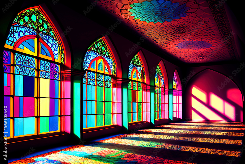 stained glass window in church- Created with Generative AI Technology ...