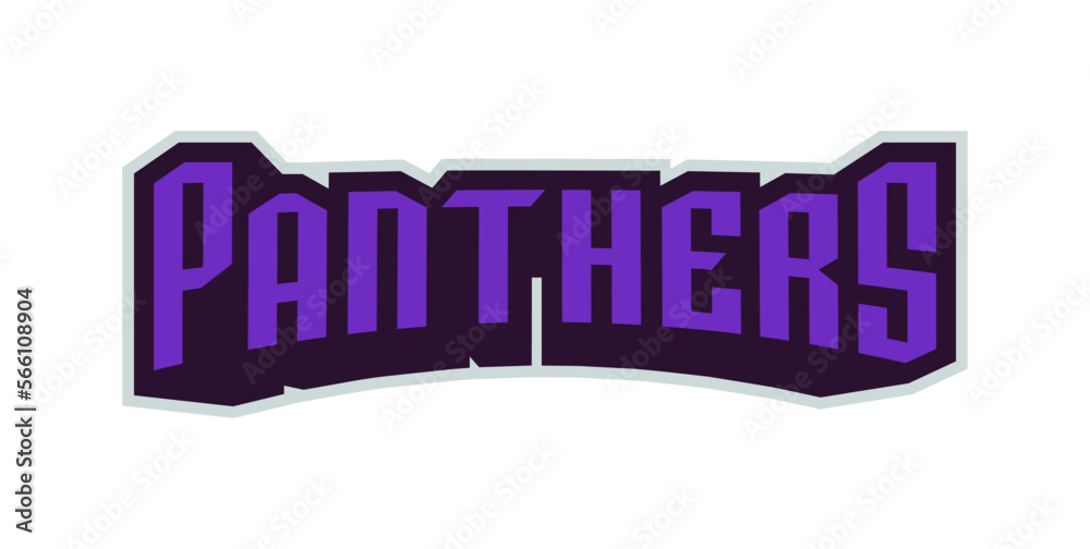 Bold sports font for panther mascot logo. Text style lettering for ...