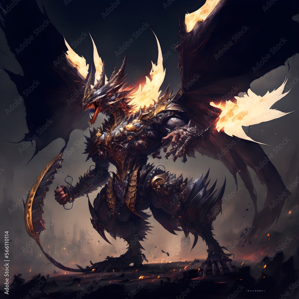 Bahamut attack with megaflare final fantasy epic composition intricate ...