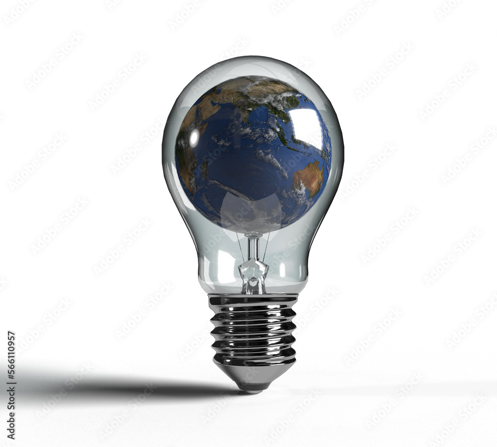 lamp lightbulb world global earth map planet object icon symbol ...