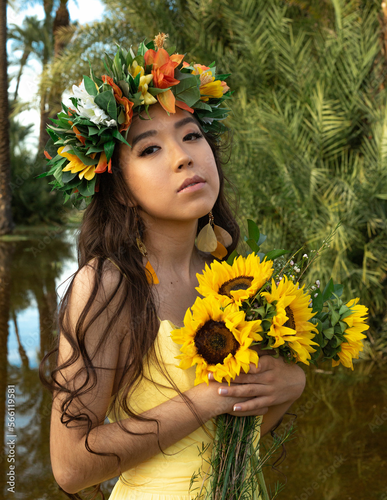 flower crown model nature flowers flower bouquet park green hawaii ...