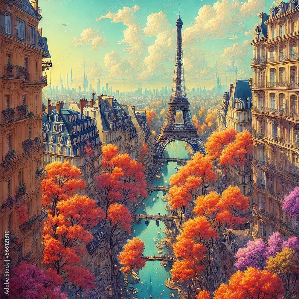 An amazing landscape work in cellular shades, the streets of Paris ...