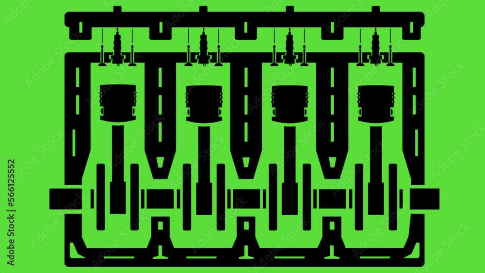 Piston stroke in an internal combustion engine. Design element ...